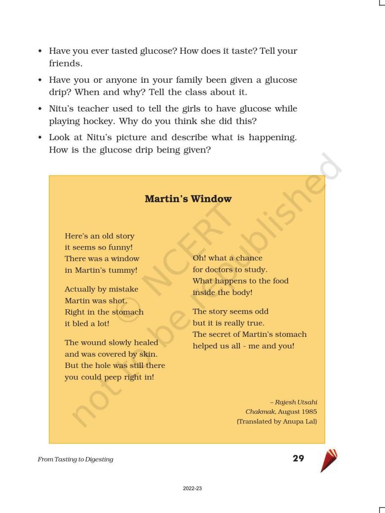 Ncert Book For Class 5 Evs Chapter 3 From Tasting To Digesting