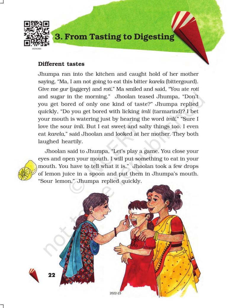 Ncert Book For Class 5 Evs Chapter 3 From Tasting To Digesting