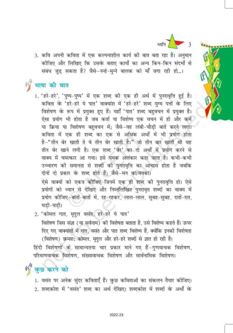 Ncert Book For Class 8 Hindi Chapter 1 ध्वनि