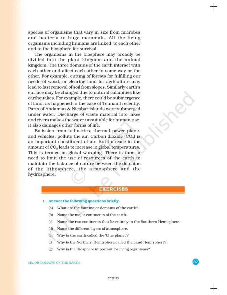 Ncert Book For Class 6 Social Sciencegeography Chapter 5 Major