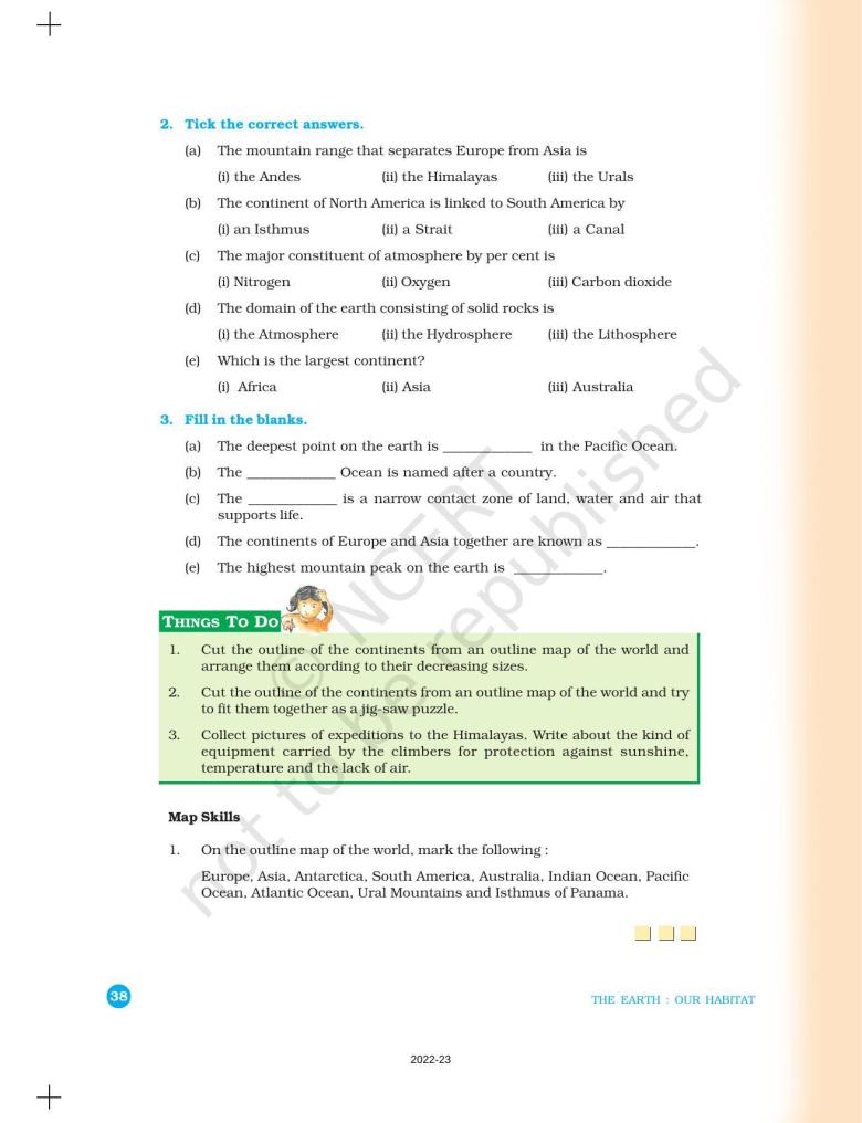 Ncert Book For Class 6 Social Sciencegeography Chapter 5 Major