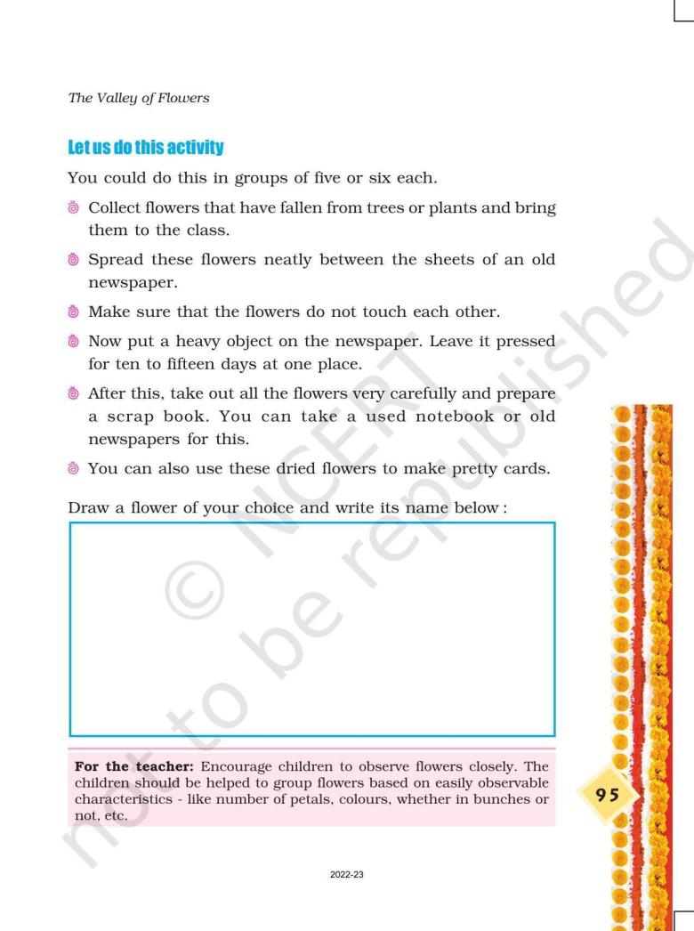 Ncert Book For Class 4 Evs Chapter 11 The Valley Of Flowers Indcareer