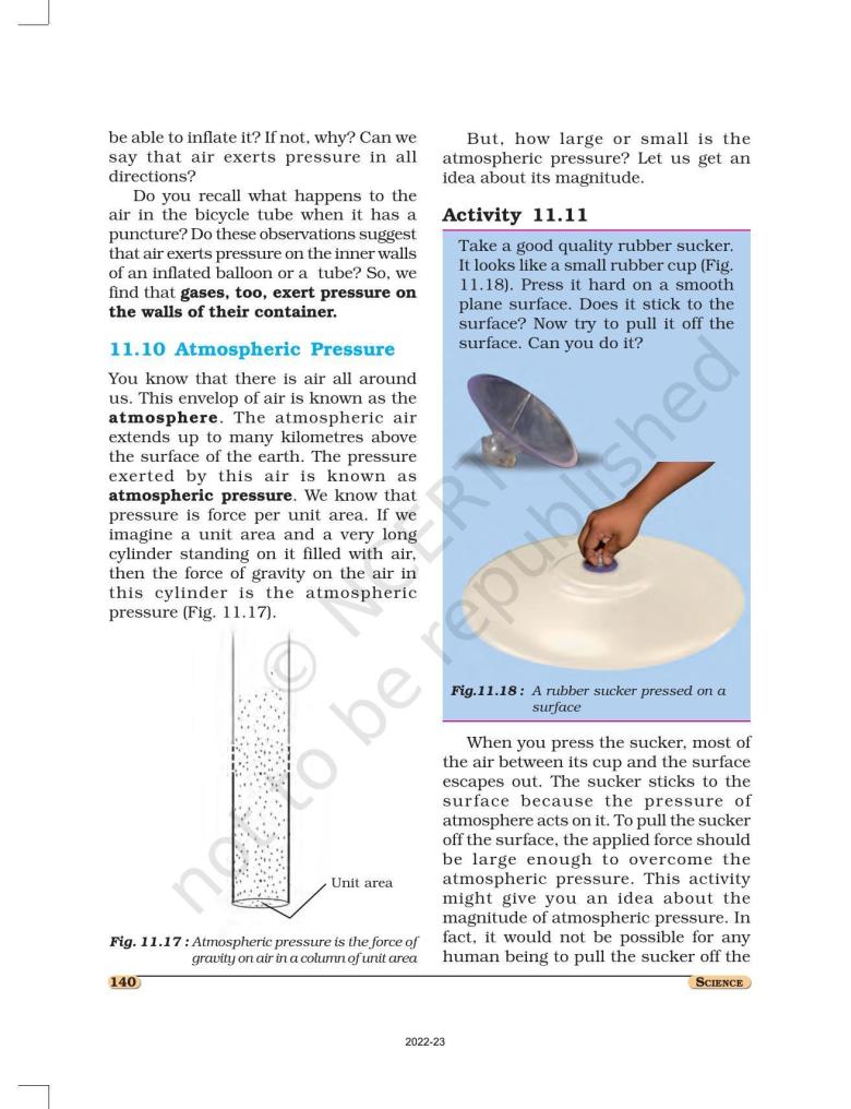 Ncert Book For Class 8 Science Chapter 11 Force And Pressure