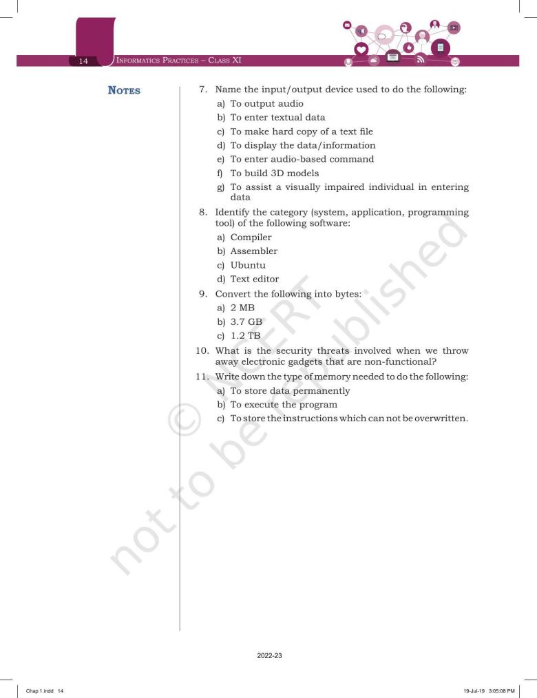 Ncert Book For Class 11 Informatics Practices Chapter 1