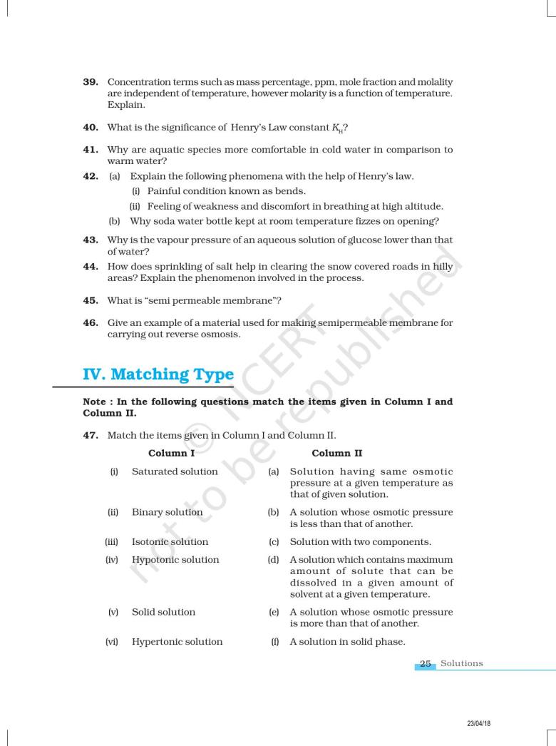 Ncert Exemplar Book For Class 12 Chemistry Chapter 2 Solutions