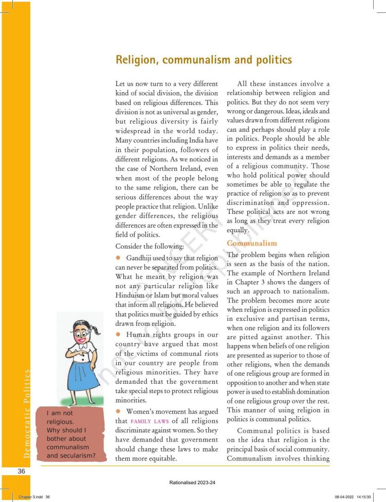 Ncert Book For Class 10 Political Science Chapter 3 Democracy And Diversity