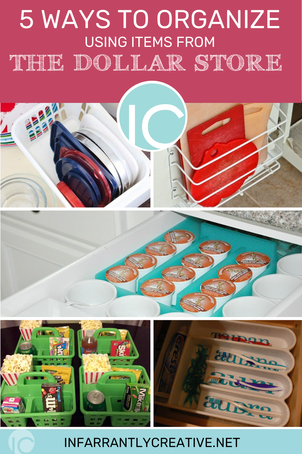 5 Ways To Organize With Dollar Store Items Infarrantly Creative