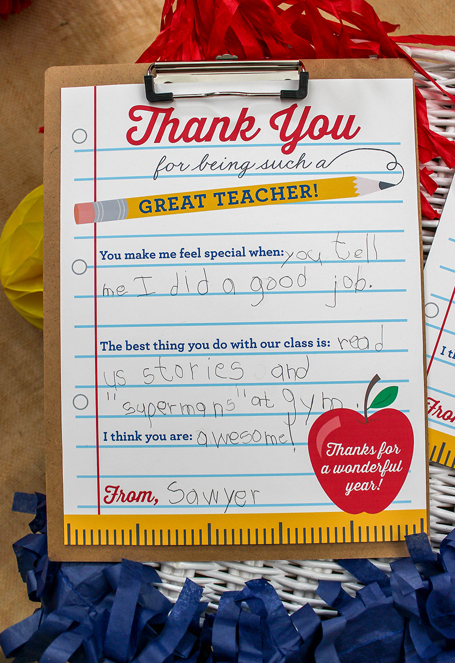 Free Printable Teacher Thank You Notes