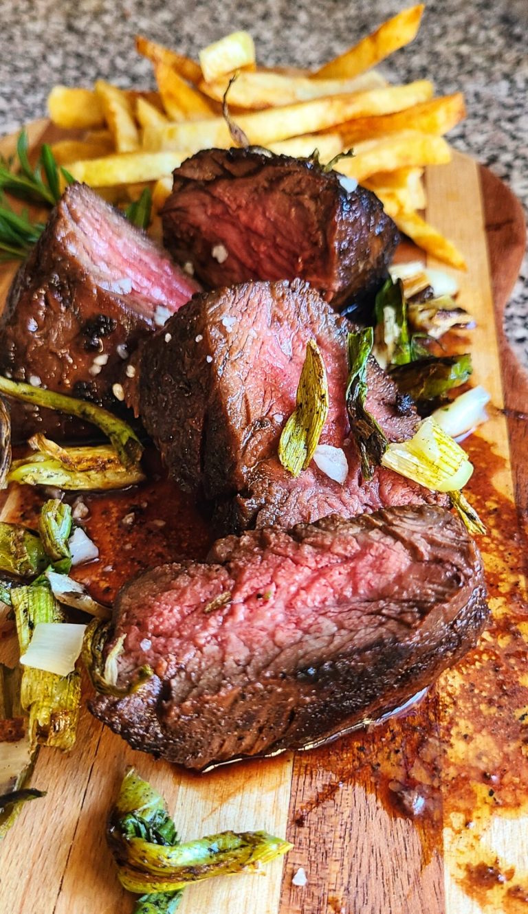 Grilled Hanger Steak With Charred Scallions Kalofagasca