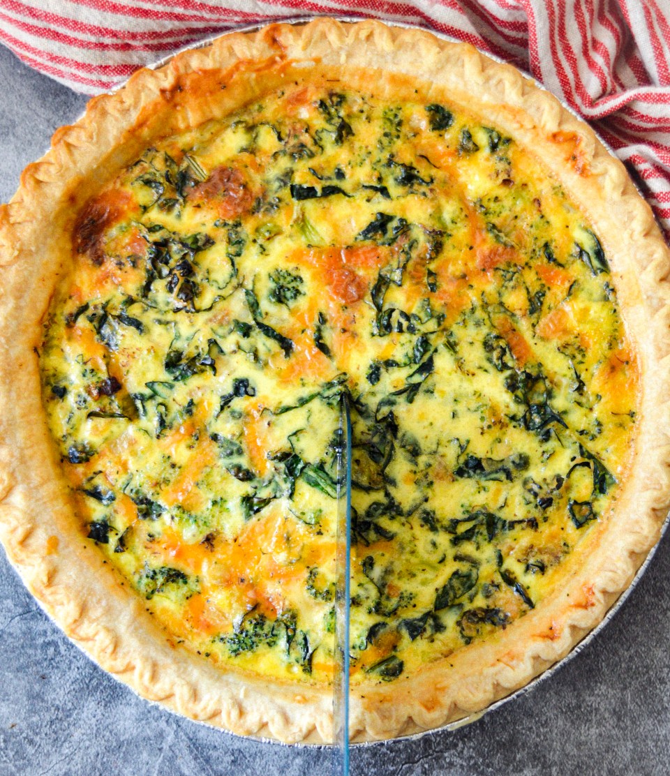 Kale Broccoli And Cheddar Quiche Kays Clean Eats