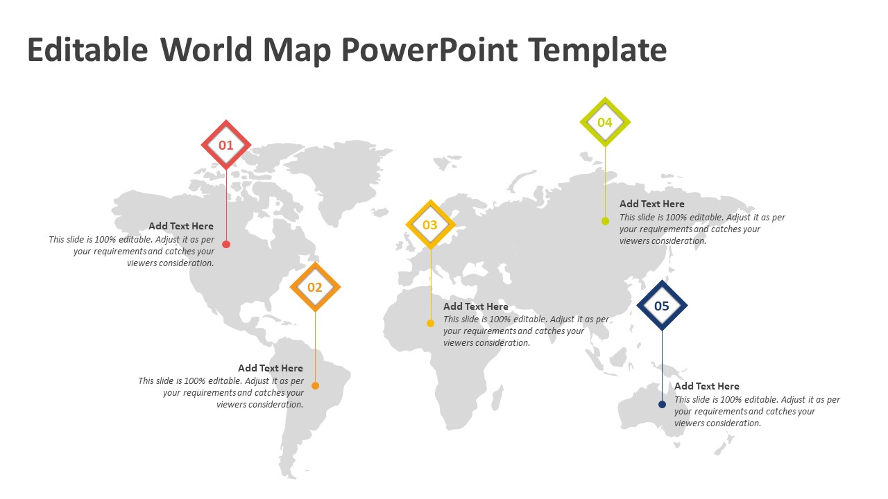 Editable World Map Powerpoint Template World Map Ppt