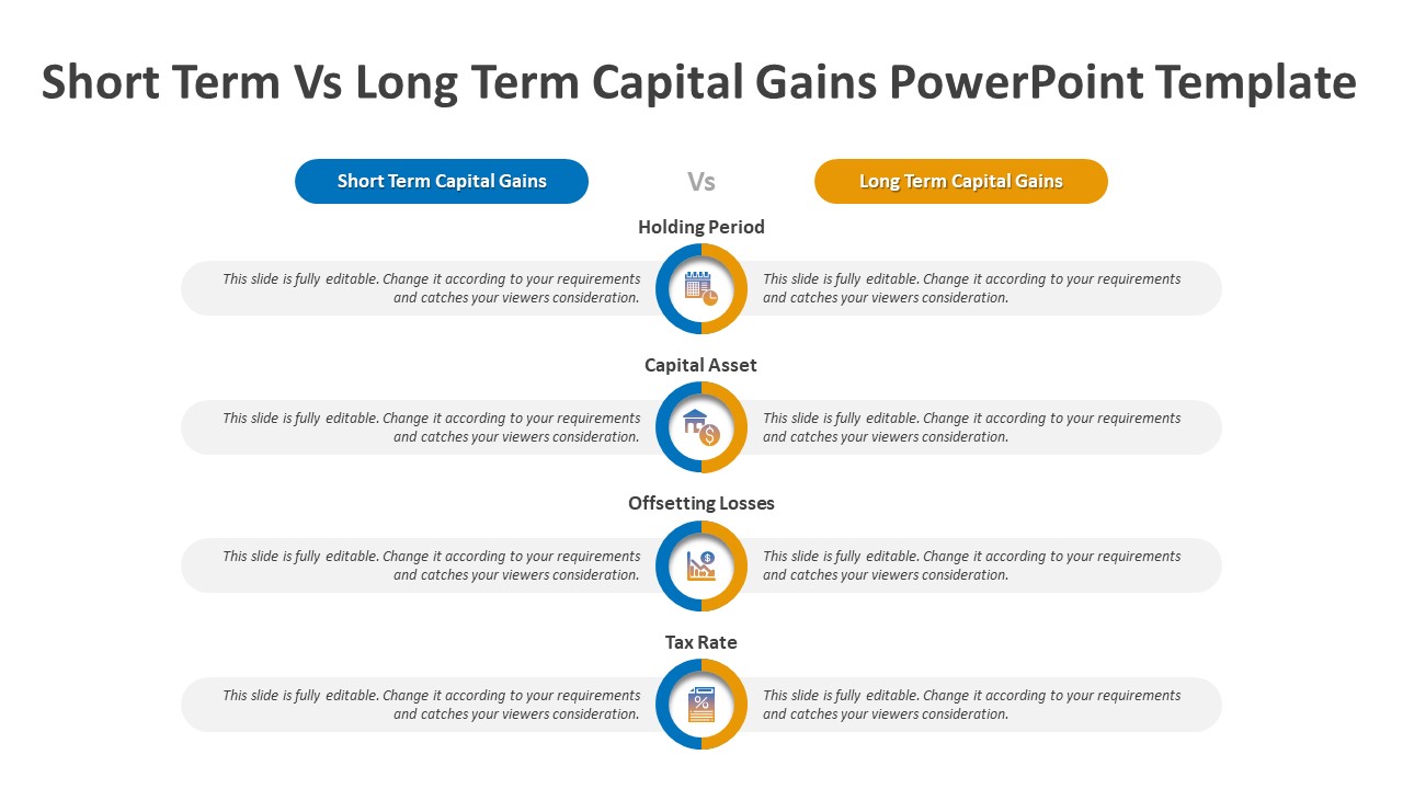 Short Term Vs Long Term Capital Gains Powerpoint Template