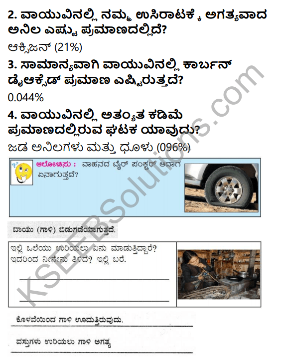 Kseeb Solutions For Class 5 Evs Chapter 6 Air In Kannada Kseeb Solutions