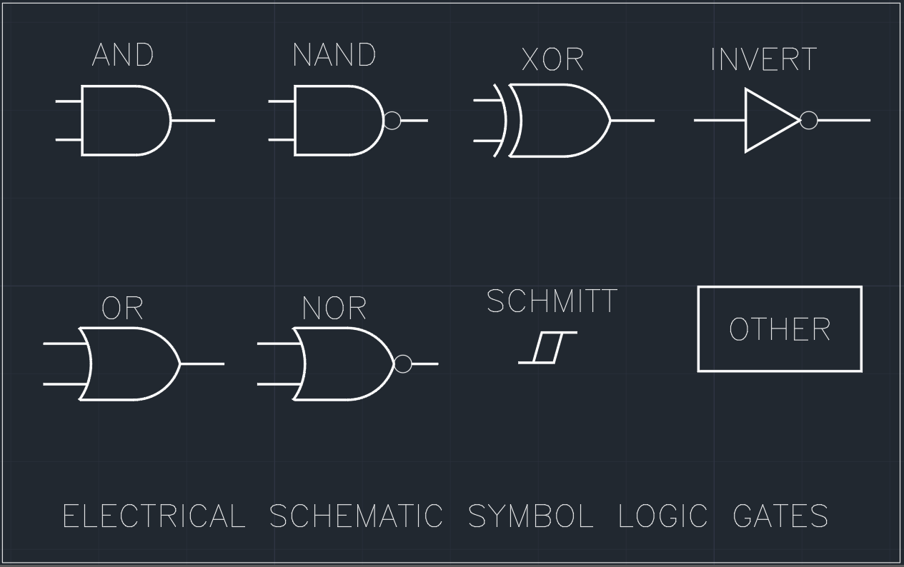 Electrical Schematic Symbol Logic Gates Free Cad Block And Autocad