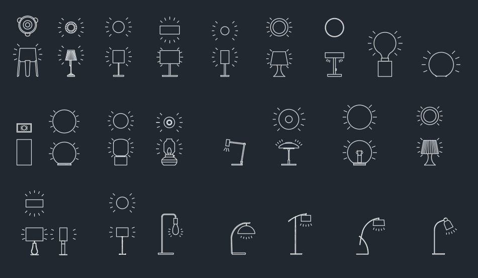 Table Lamps Free Cad Block And Autocad Drawing