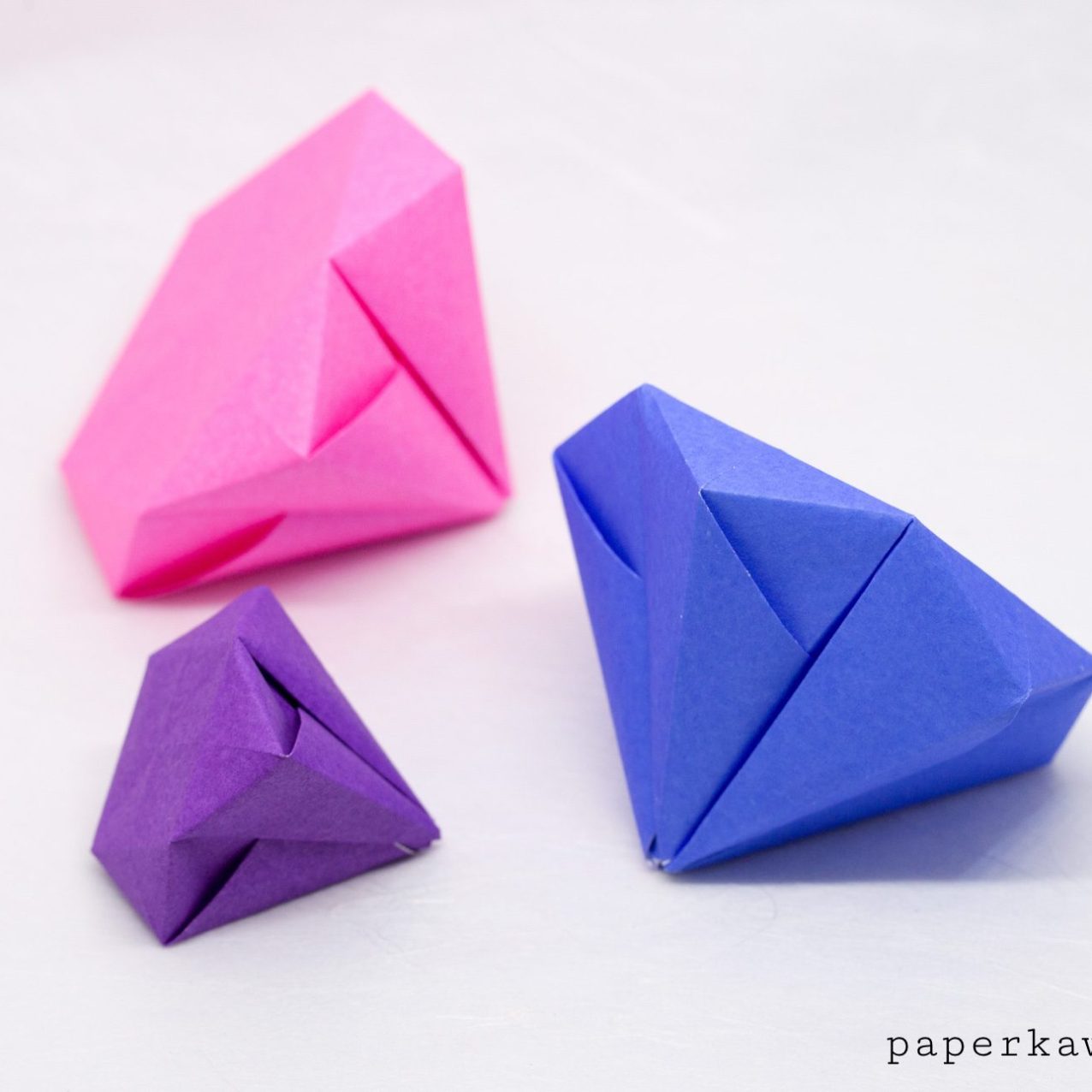 Round Origami Diamond Tutorial Paper Kawaii