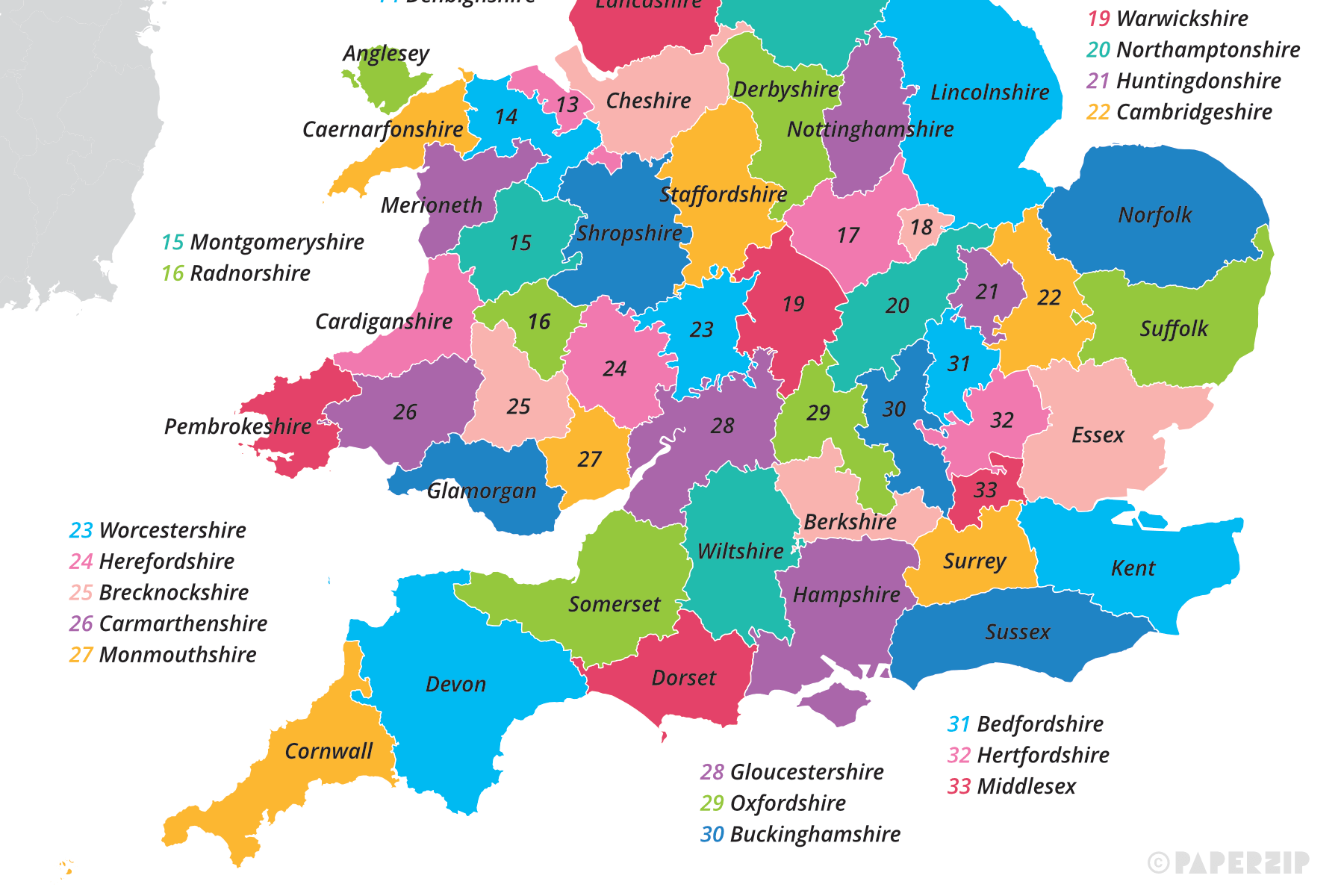 United Kingdom Map With Counties