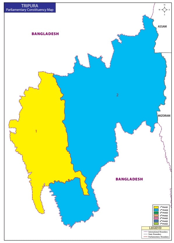 Tripura Lok Sabha General Election Schedule Map Pc 2019 Political