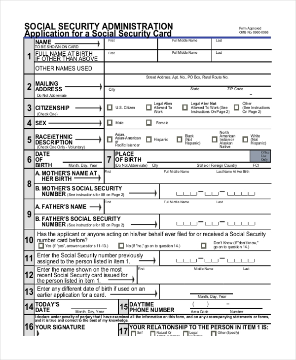 Free 9 Sample Social Security Disability Forms In Pdf Word Printable