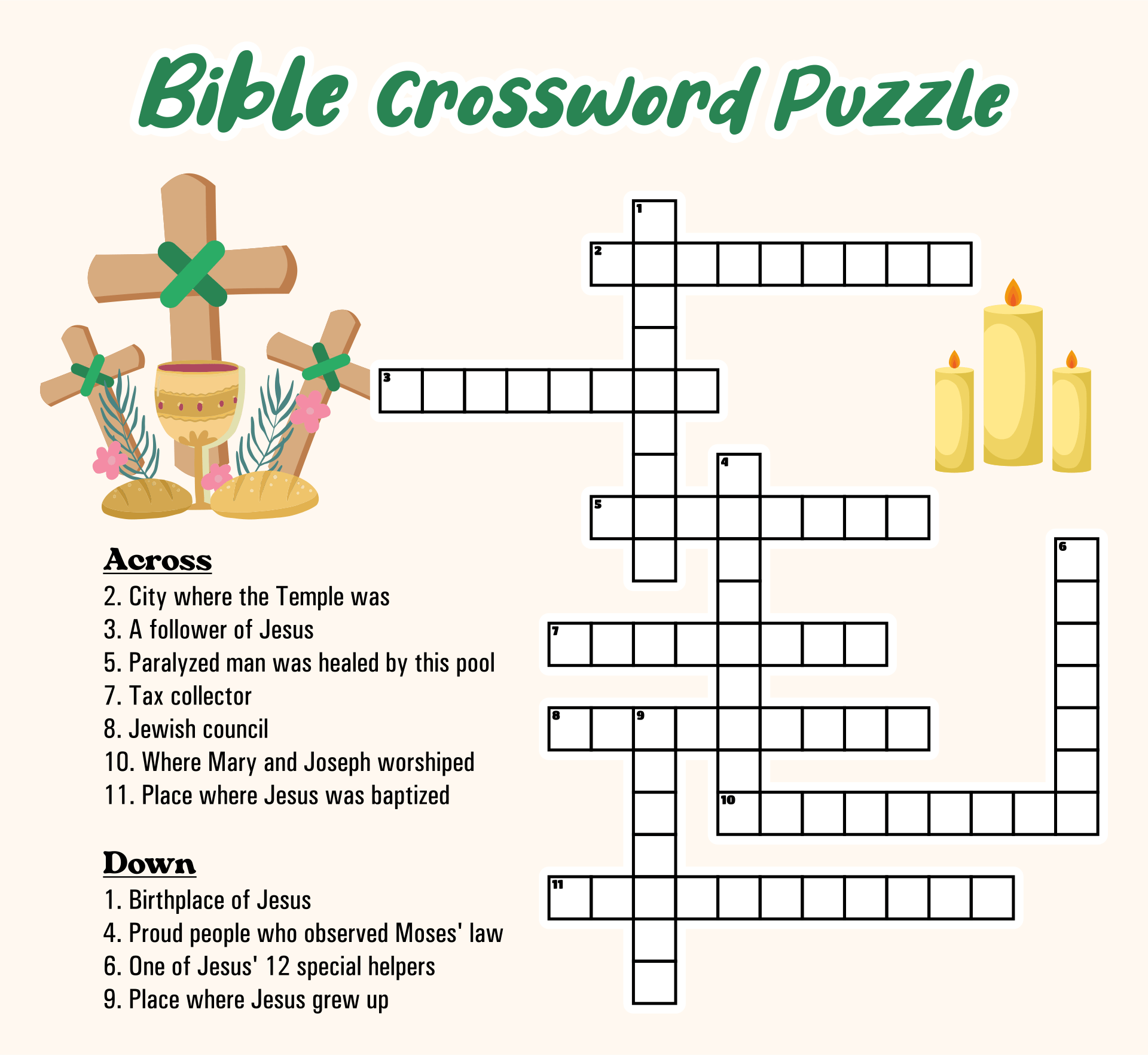 Large Print Bible Crossword Puzzles Printable