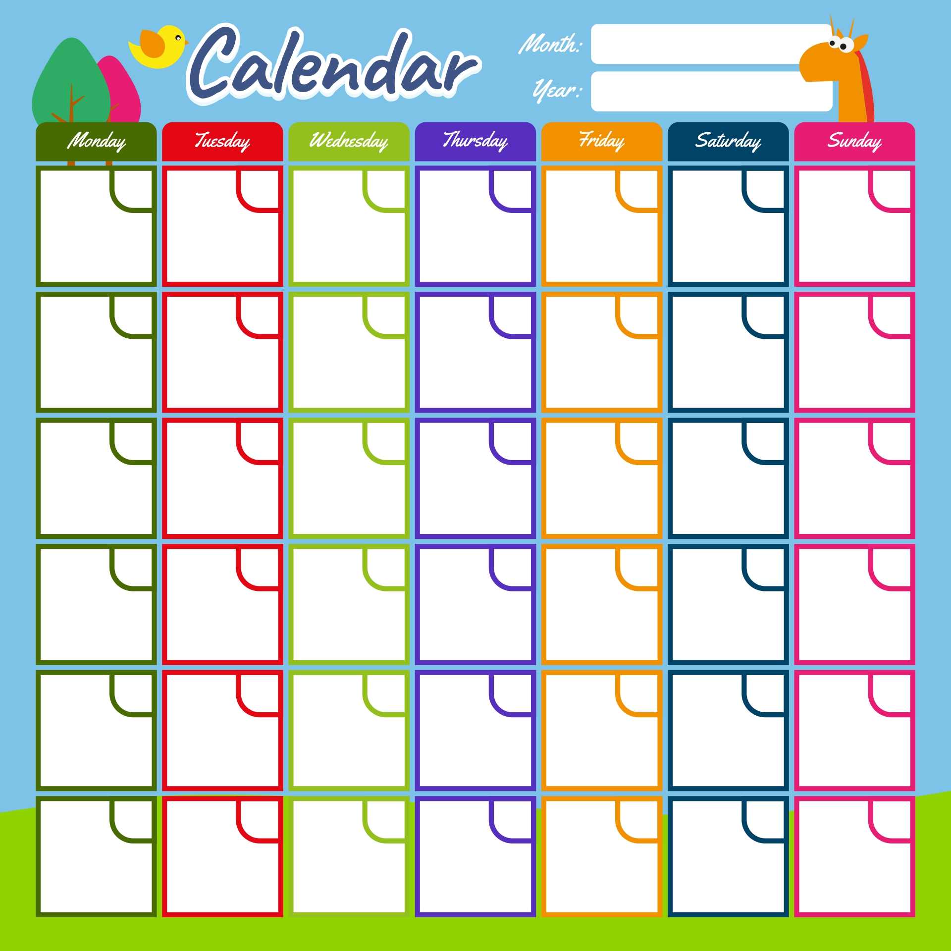 Blank Calendar To Fill In Calendar Printable Free Free Calendars To