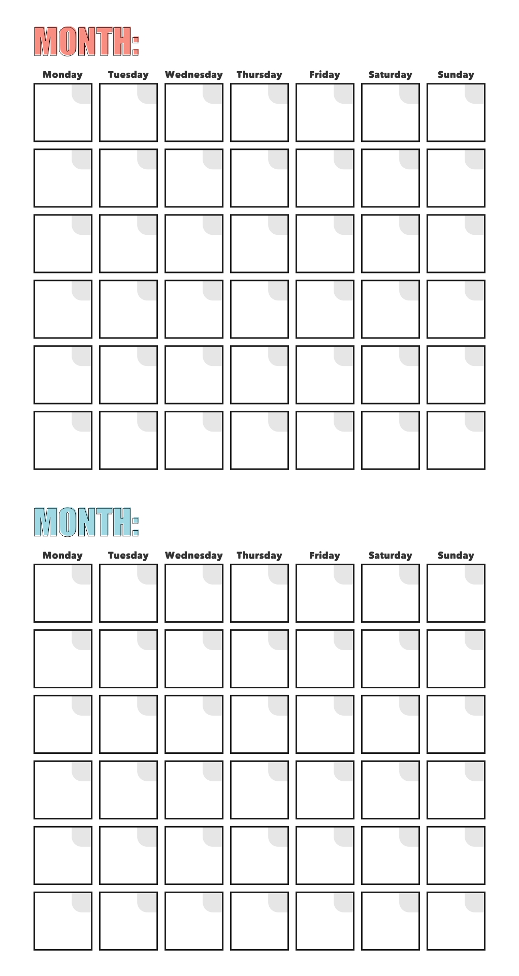 Blank Calendar Grid Printable Example Calendar Printable Free