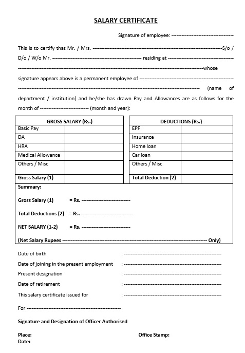 Income Certificate Format Jk Income Certificate Format Jk Income