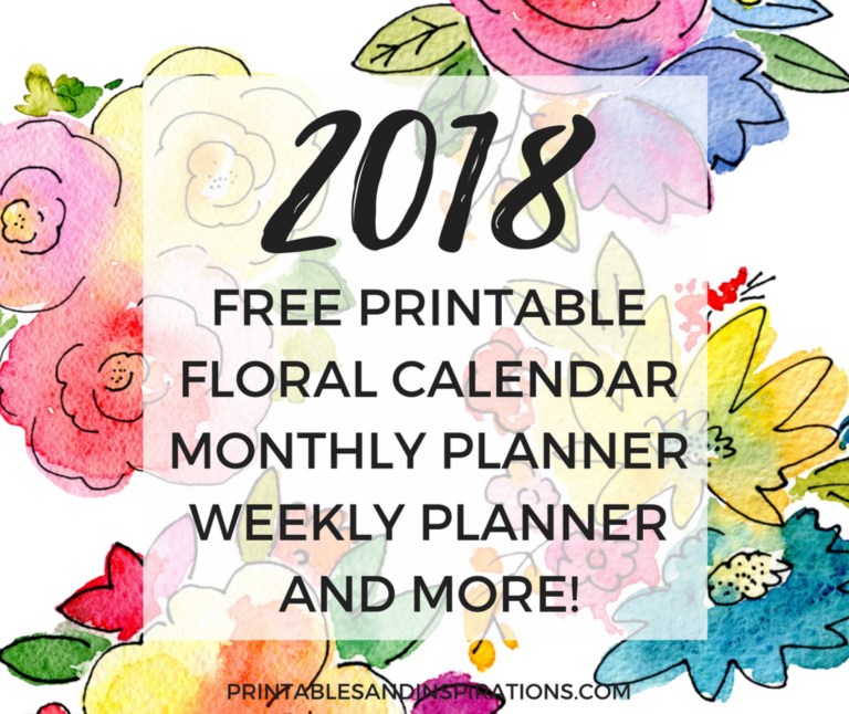 Free Printable Calendars And Planners For 2018 50 Designs