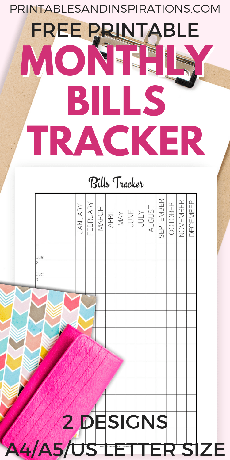 Free Printable Monthly Bills Tracker Printables And Inspirations