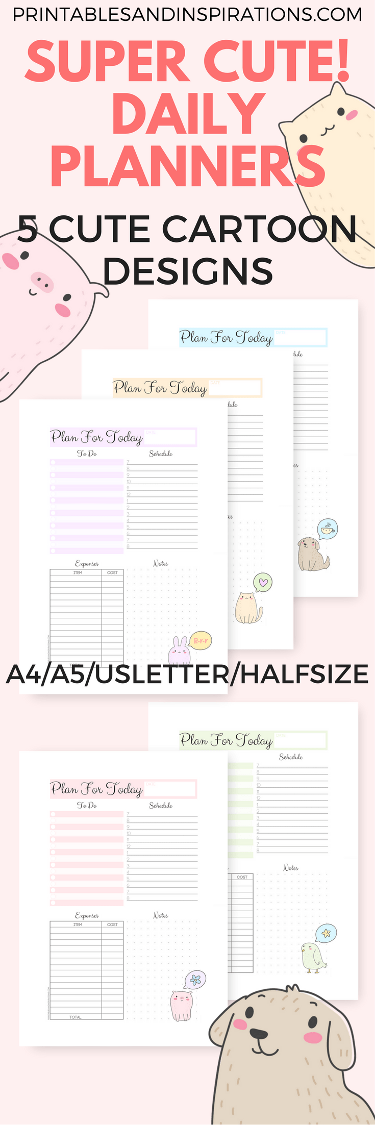 Free Printable Super Cute Daily Planners Printables And Inspirations