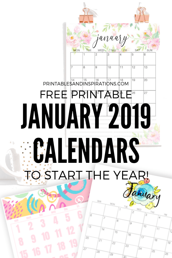 January 2019 Calendar Printable Free Download Printables And