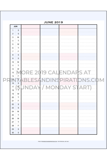 Free June 2019 Calendar Printable Pdf Printables And Inspirations