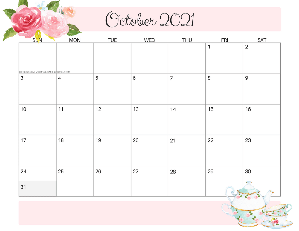 2020 2021 Free Printable Pretty Floral Calendar Printables And