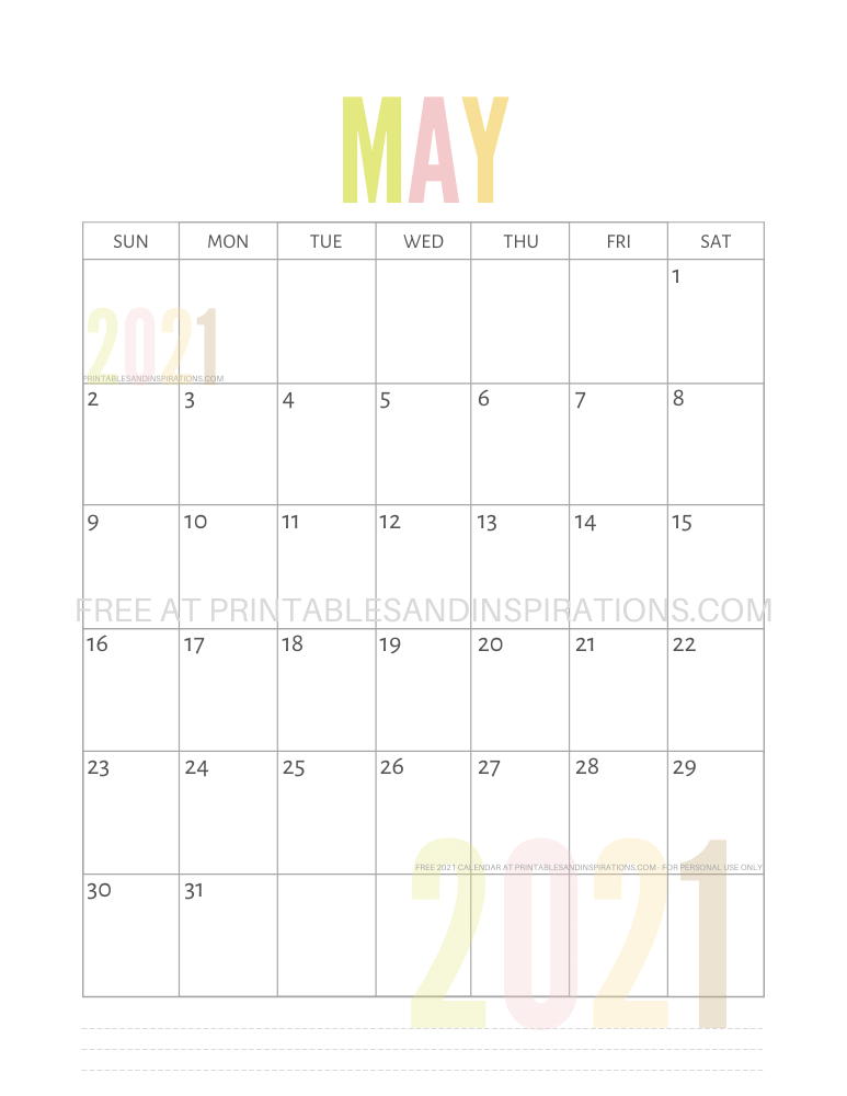 List Of Free Printable 2021 Calendar Pdf Printables And Inspirations
