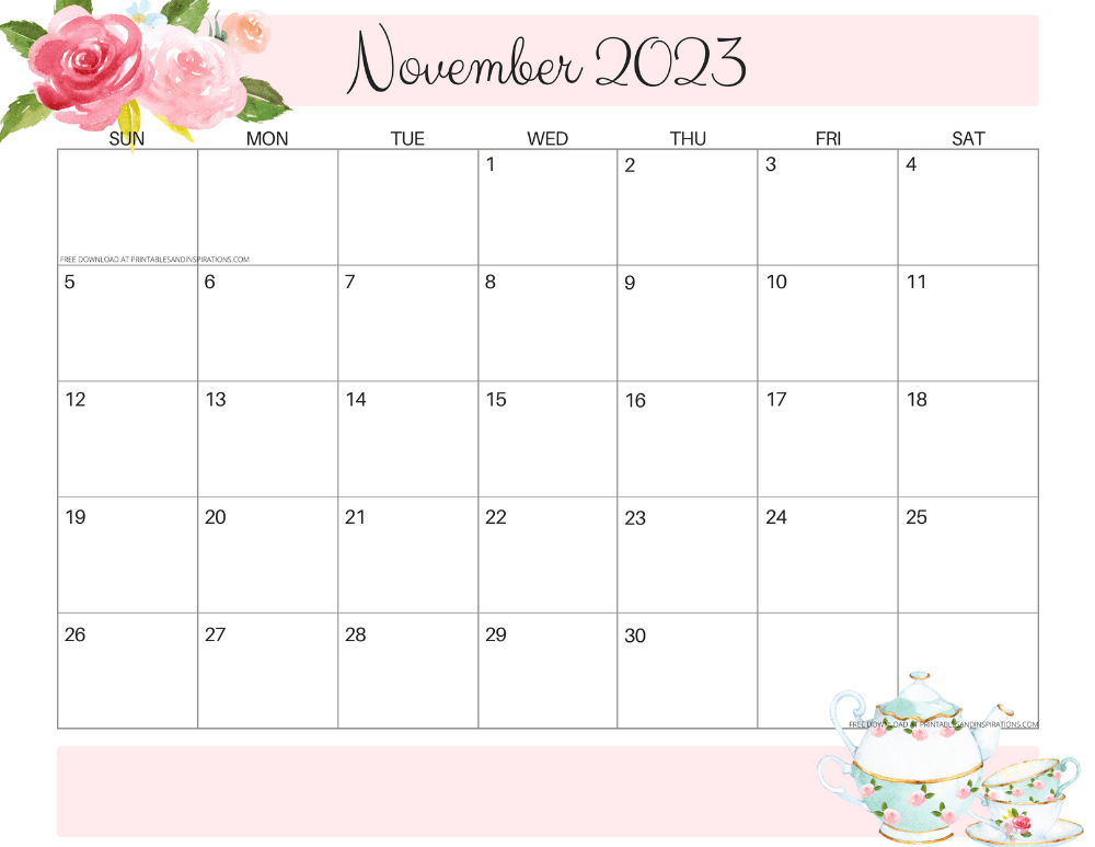 2023 Free Printable Pretty Floral Calendar Printables And Inspirations