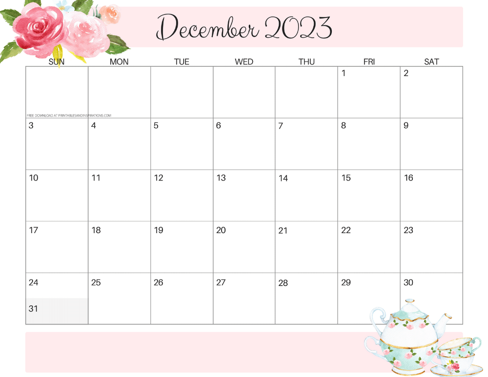 2023 Free Printable Pretty Floral Calendar Printables And Inspirations