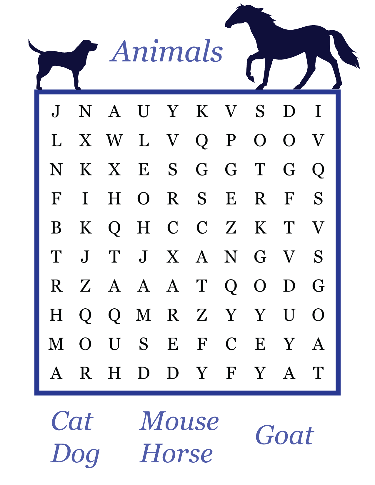 Large Print Printable Word Search Puzzles