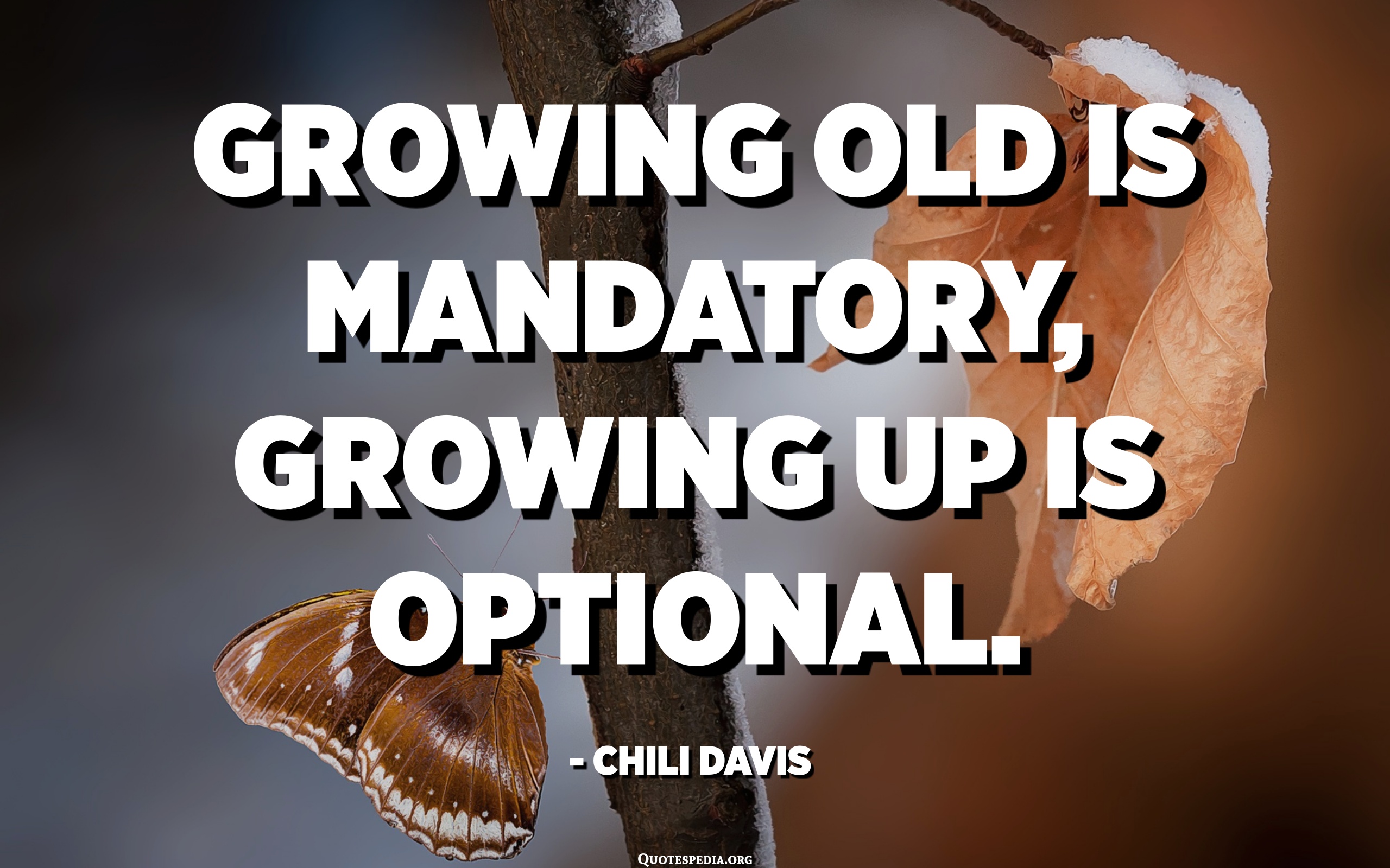 Growing Old Is Mandatory Growing Up Is Optional Chili Davis