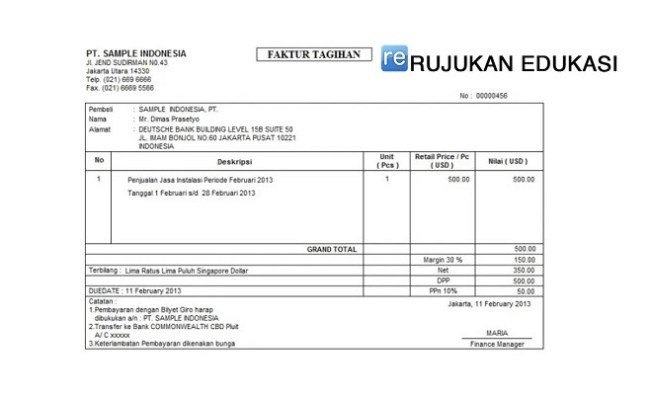 Pengertian Faktur Manfaat Komponen Contoh Dan Perbedaannya Dengan Bill