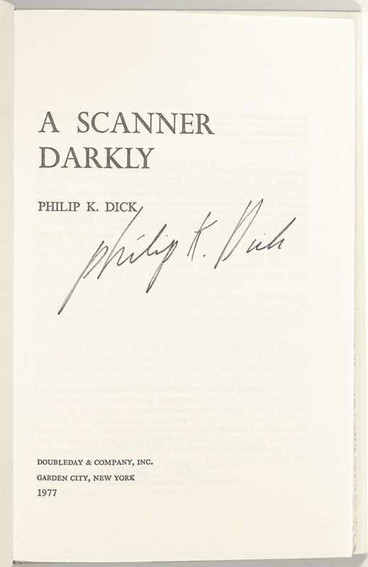 A Scanner Darkly Philip K Dick First Edition Signed Rare Book