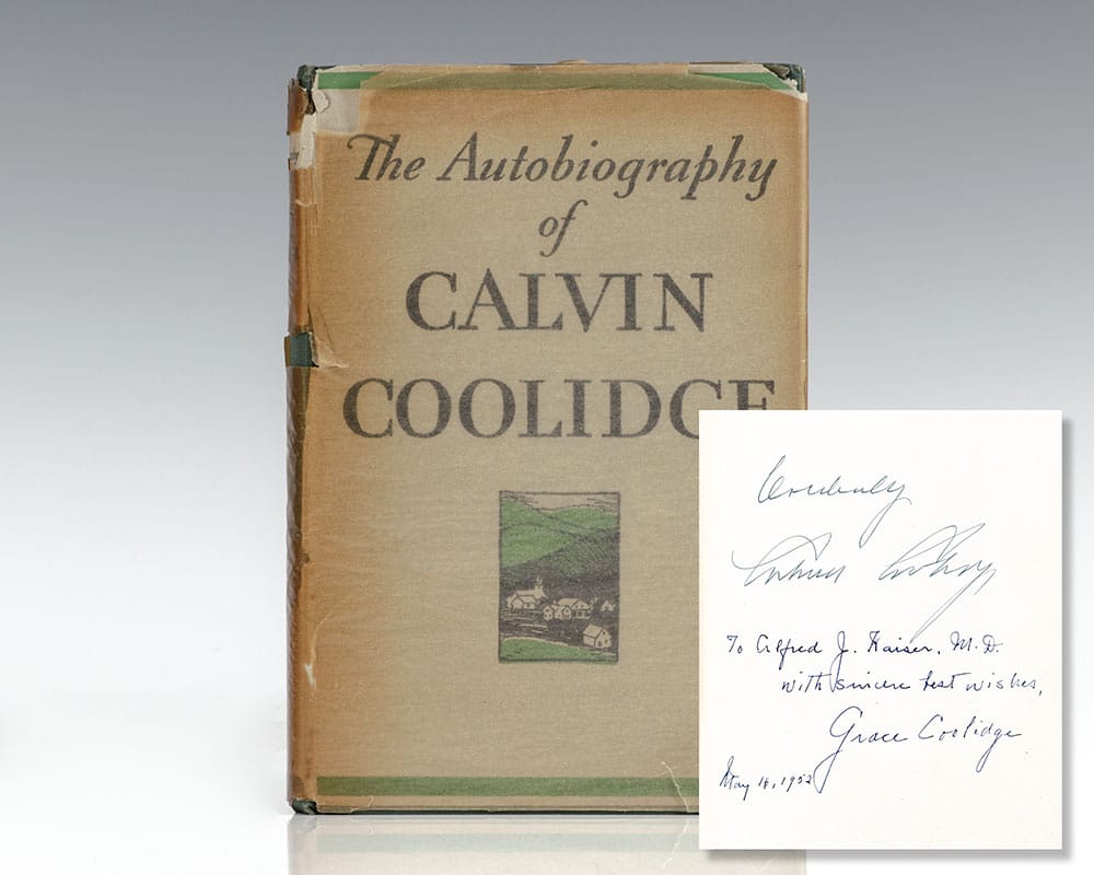 Autobiography Of Calvin Coolidge First Edition Signed