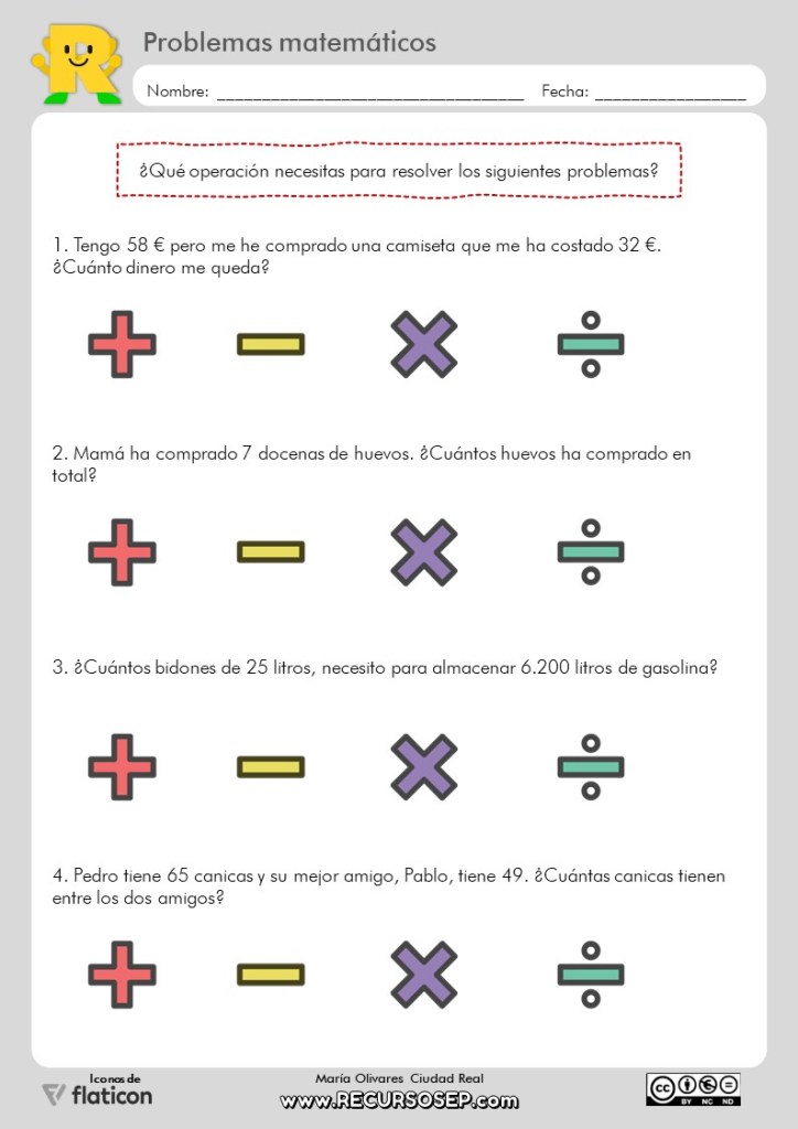 Problemas Matemáticos ¿qué Operaciónes Hay Que Realizar