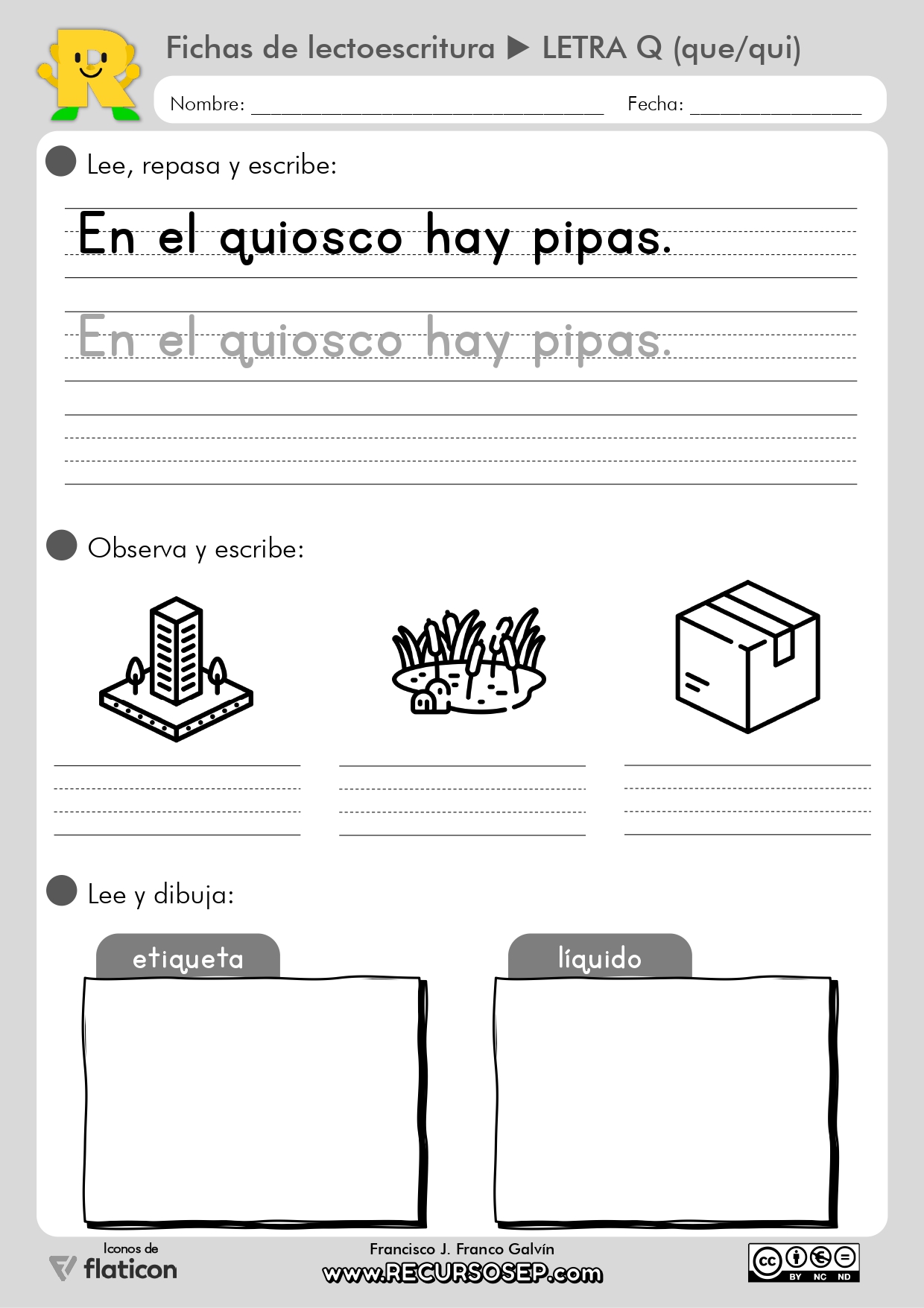 Fichas De Lectoescritura Letra Q Quequi Letra Ligada E Imprenta