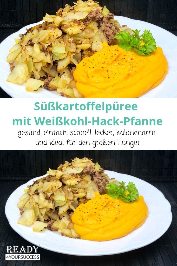 Süßkartoffelpüree Mit Weißkohl Hack Pfanne Ready4yourtopfigure