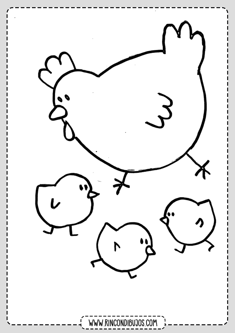 Dibujo Mama Gallina Y Sus Pollitos Dibujo De Gallina Y Pollitos