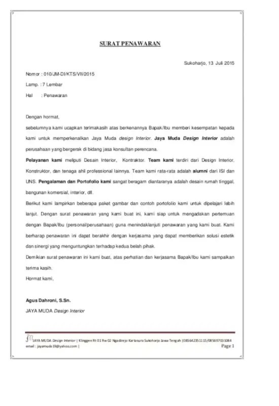 4 Contoh Surat Penawaran Proyek Dan Cara Membuatnya