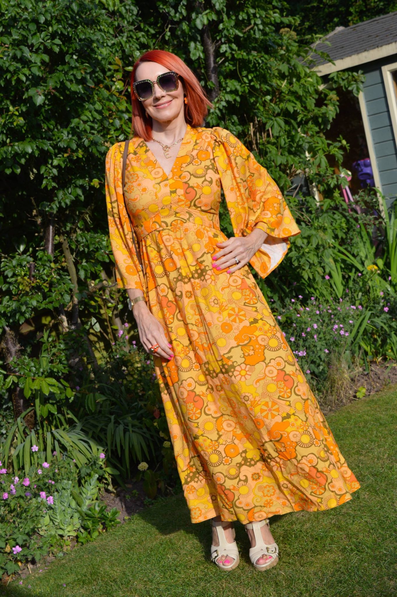 Dawn Oporter X Joanie Orange Floral Print Dress Style With A Smile