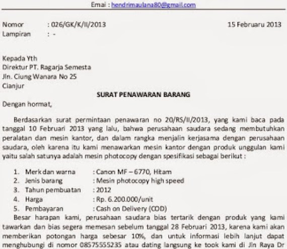 16 Contoh Surat Permintaan Penawaran Barang Harga Dll Contoh Surat