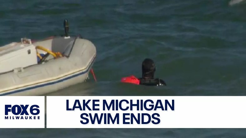 Jim Dreyers Lake Michigan Swim Ends Fox6 News Milwaukee Swimmers