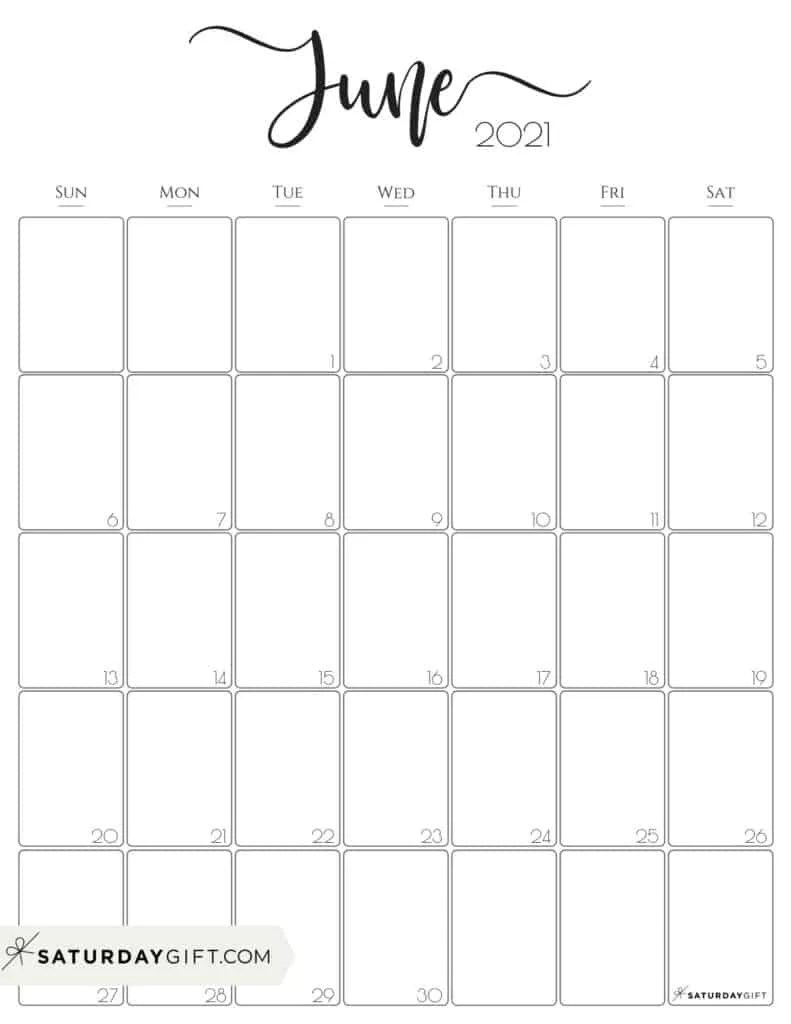 June 2021 Calendar Monthly Calendar Printable Calenda